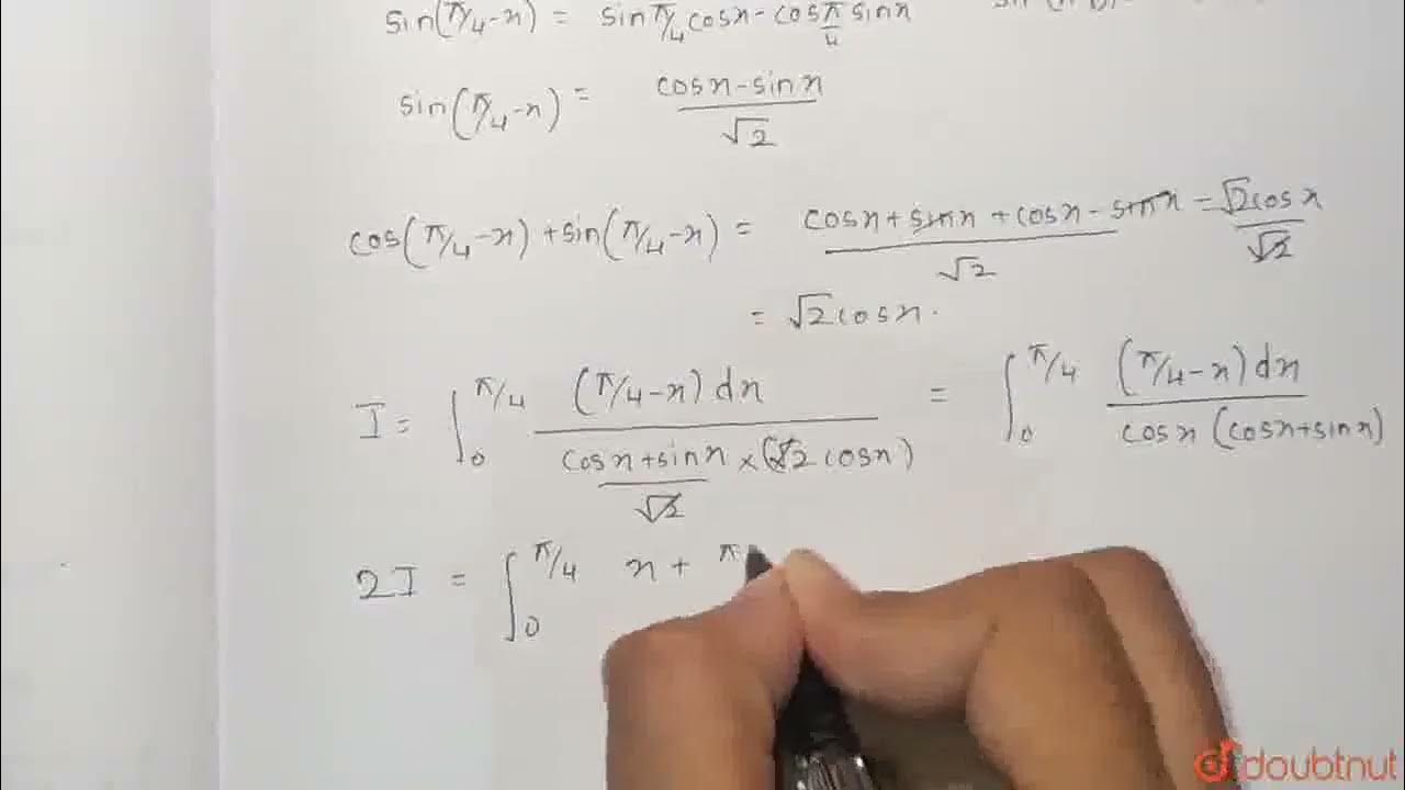 int _(0) ^(pi//4) (xdx )/(cos x (cos x + sin x )) | CLASS 12 | DEFINITE INTEGRATION | MATHS ...