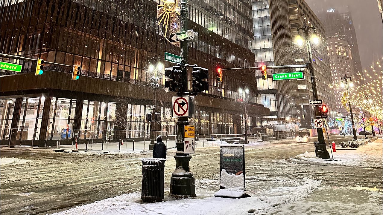️ Snowstorm Downtown Detroit (Jan 2024) #Detroit Take a walk with me. # ...