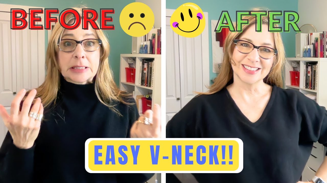 Easiest way to turn a high neck into a V-neck! - YouTube