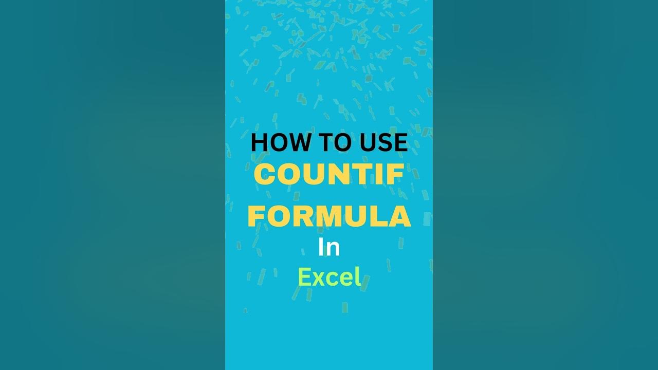 Learn how to use COUNTIF formula in Excel #countifs #countif #excel #exceltips #exceltricks ...