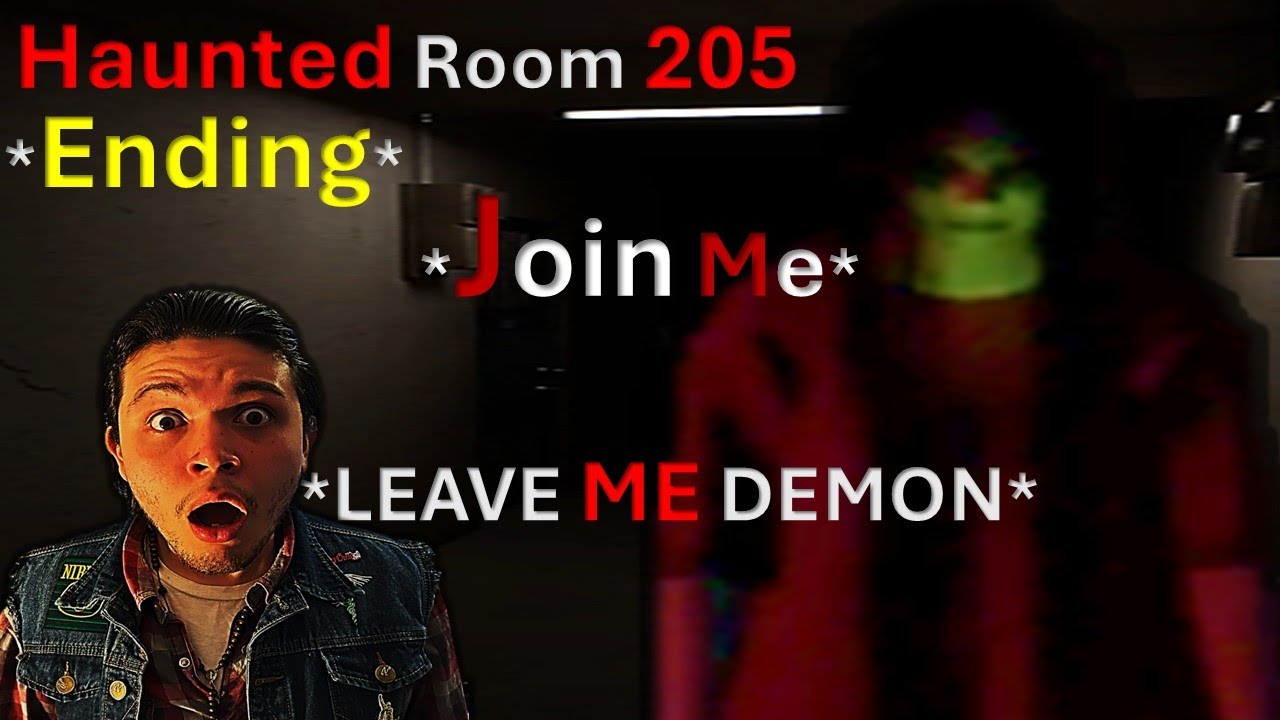 We Befriended The Spooky Ghost - HUANTED ROOM 205 *ENDING* - YouTube