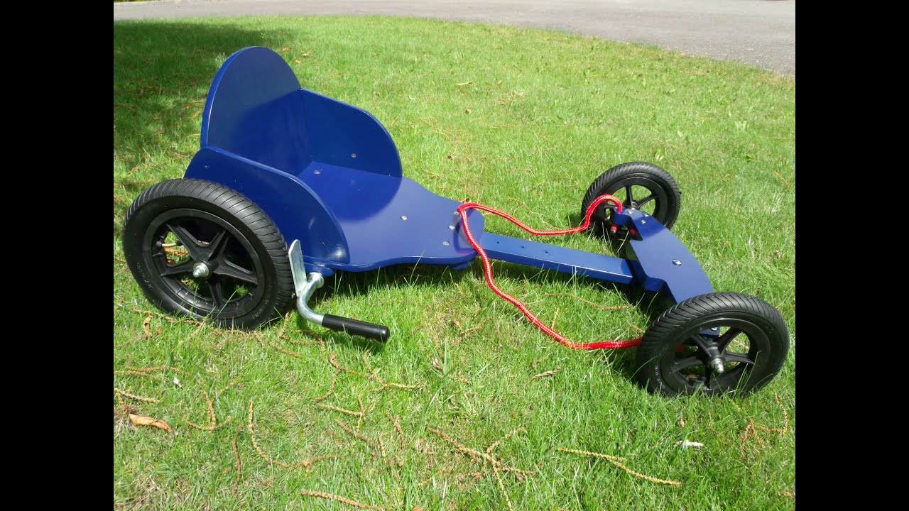 Wooden go kart project dual brake - YouTube
