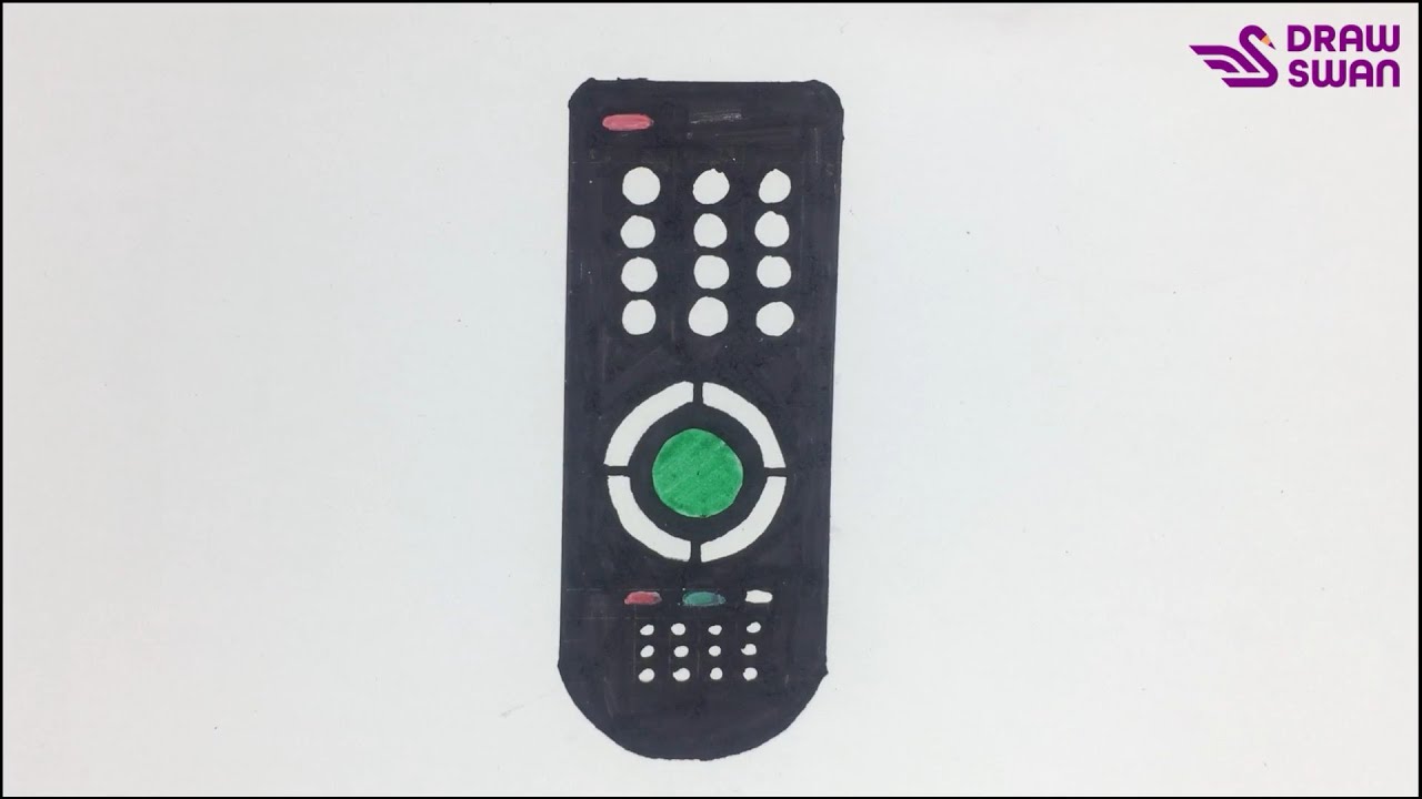 How to draw a TV remote - YouTube