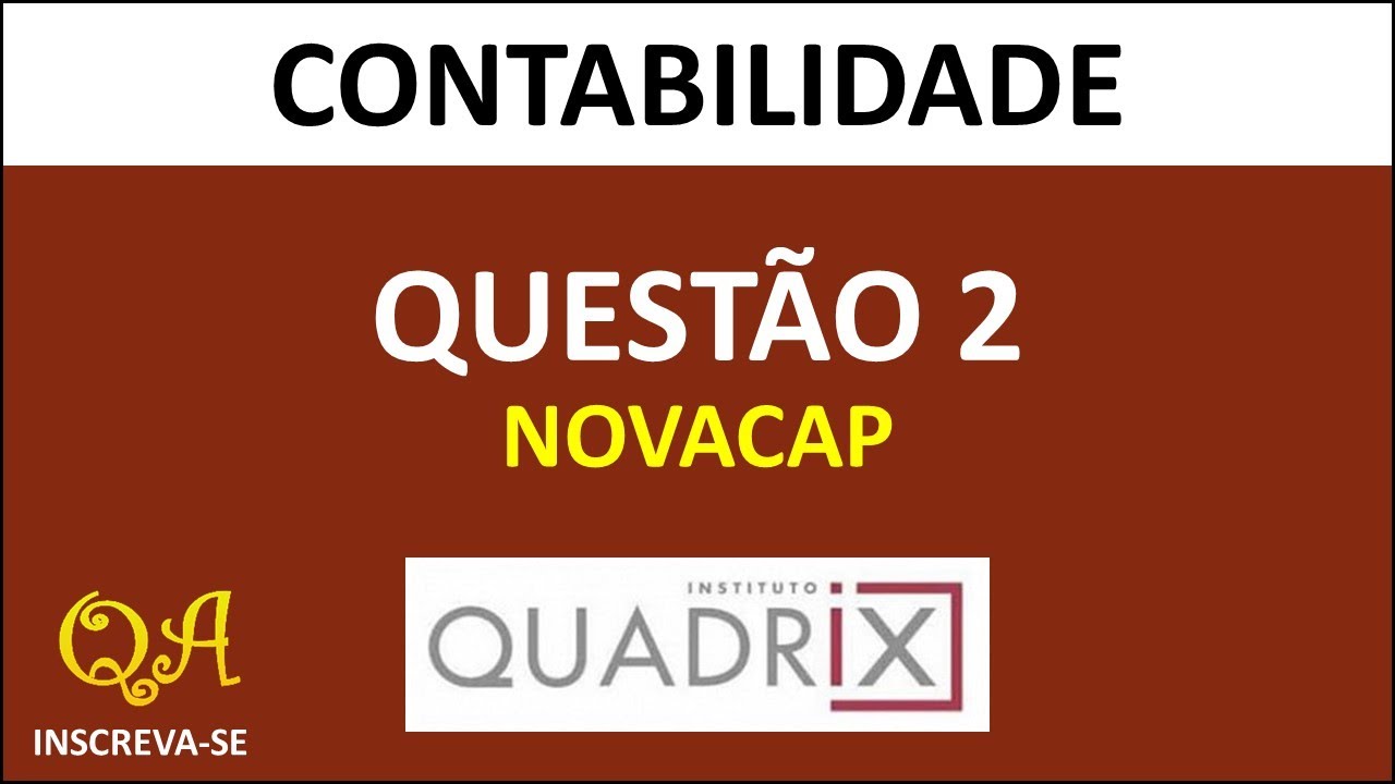 Contabilidade (Questão 2) - Banca Quadrix - YouTube