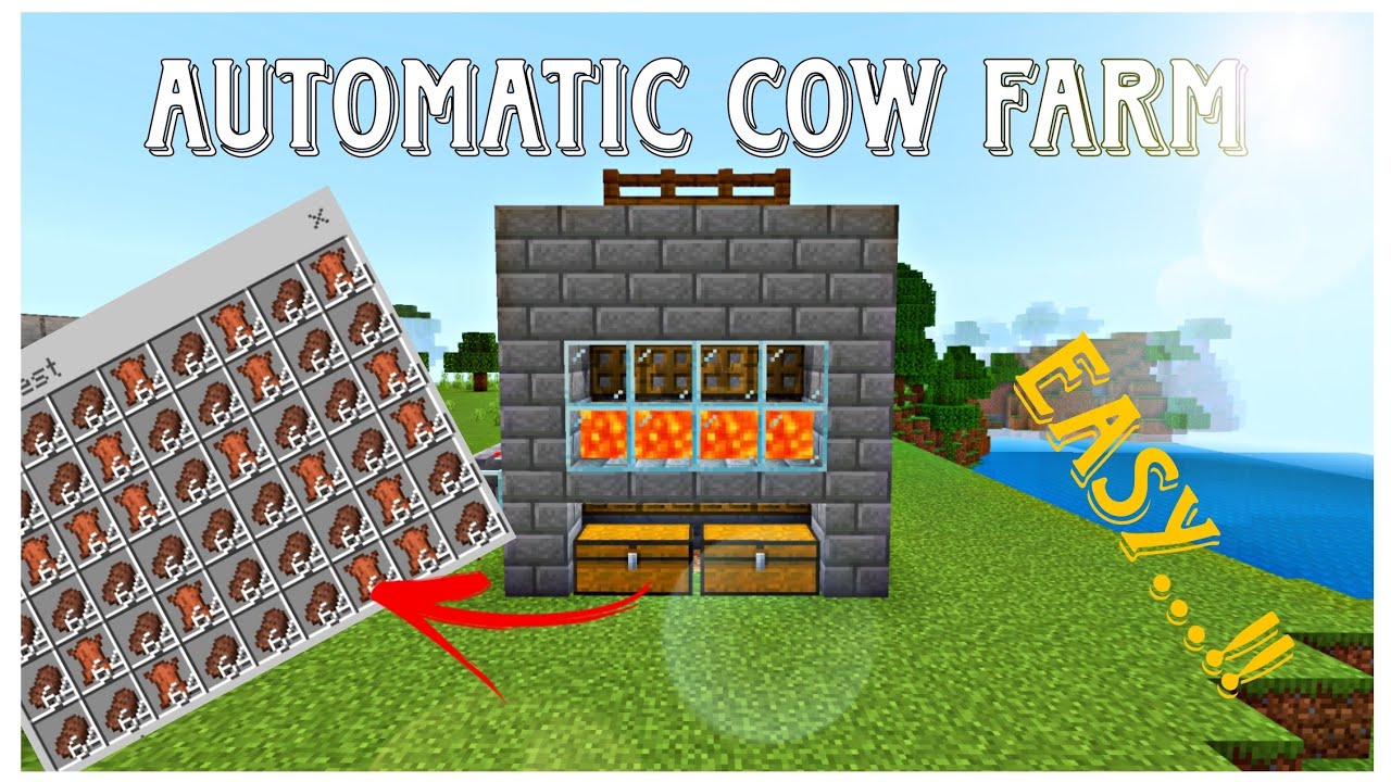 EASY AND SIMPLE COW FARM IN MINECRAFT (BEDROCK/JAVA) - YouTube