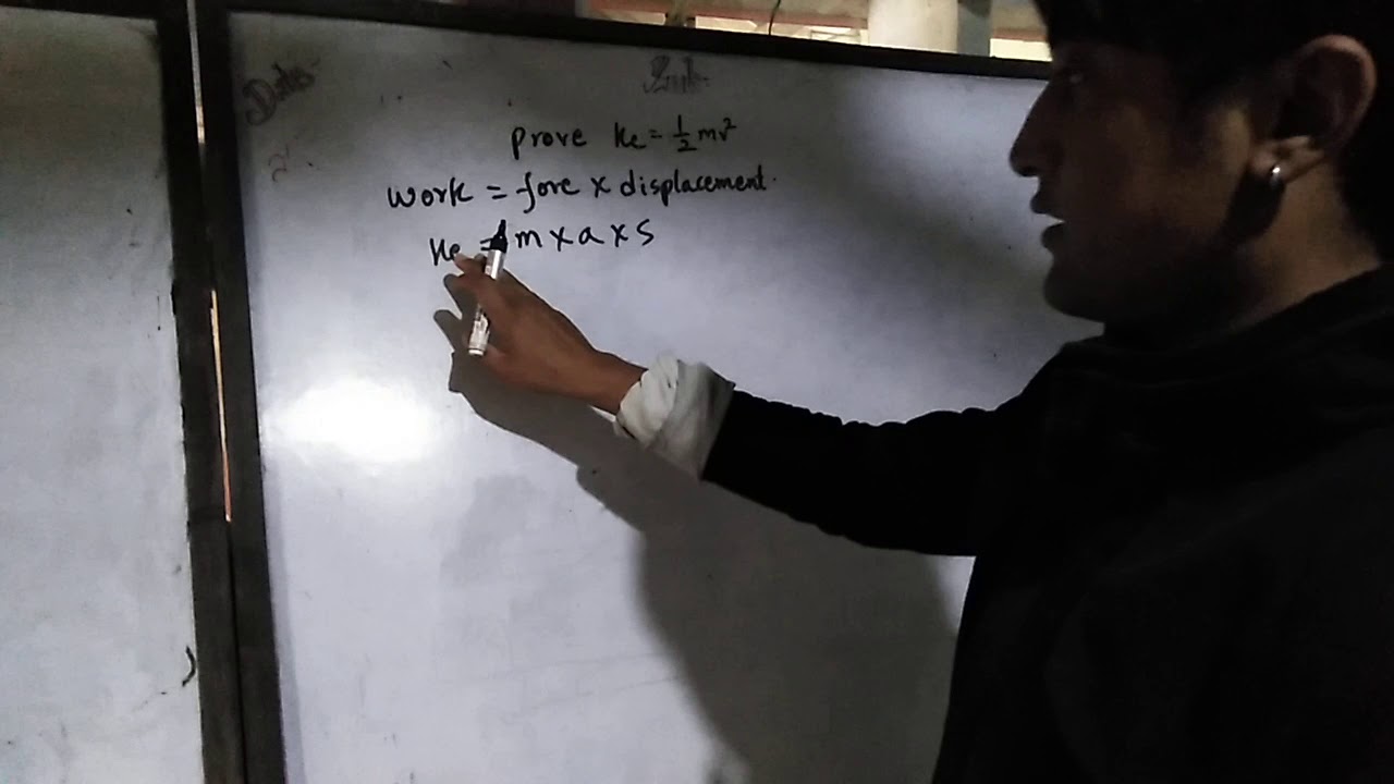 Prove ke= 1/2mv2 by using 3rd equation of motion - YouTube