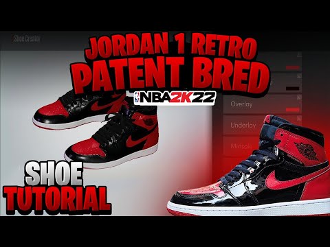 NBA 2K22 HOW TO CREATE JORDAN 1 RETRO PATENT LEATHER BRED SHOE CREATOR 🥾🔥