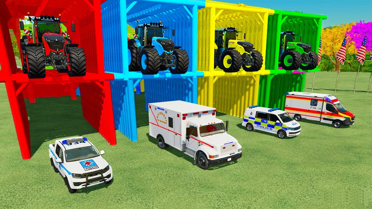 TRANSPORTING POLICE CARS, FIRE DEPARTMENT, AMBULANCE VEHICLES WITH ...