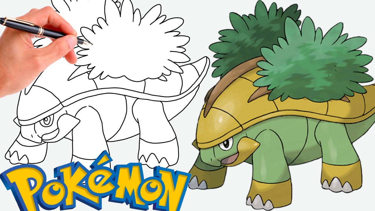 Cómo dibujar GROTLE POKEMON #388 | Generación 4 - YouTube