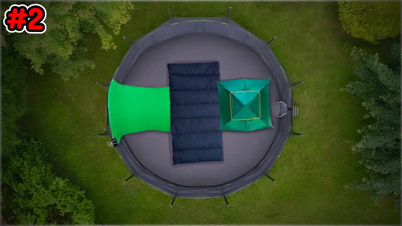 Camping Overnight On The Trampoline! - YouTube