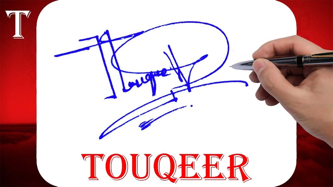 Touqeer Name Signature Style - T Signature Style - Signature Style of ...