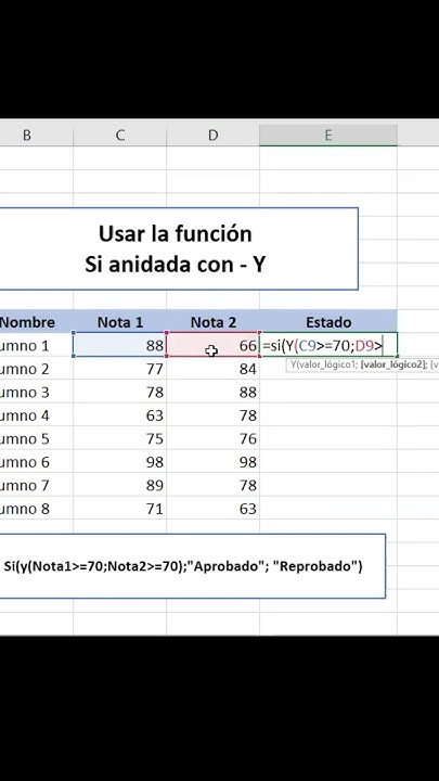 Excel - Función SI anidada con Y - YouTube