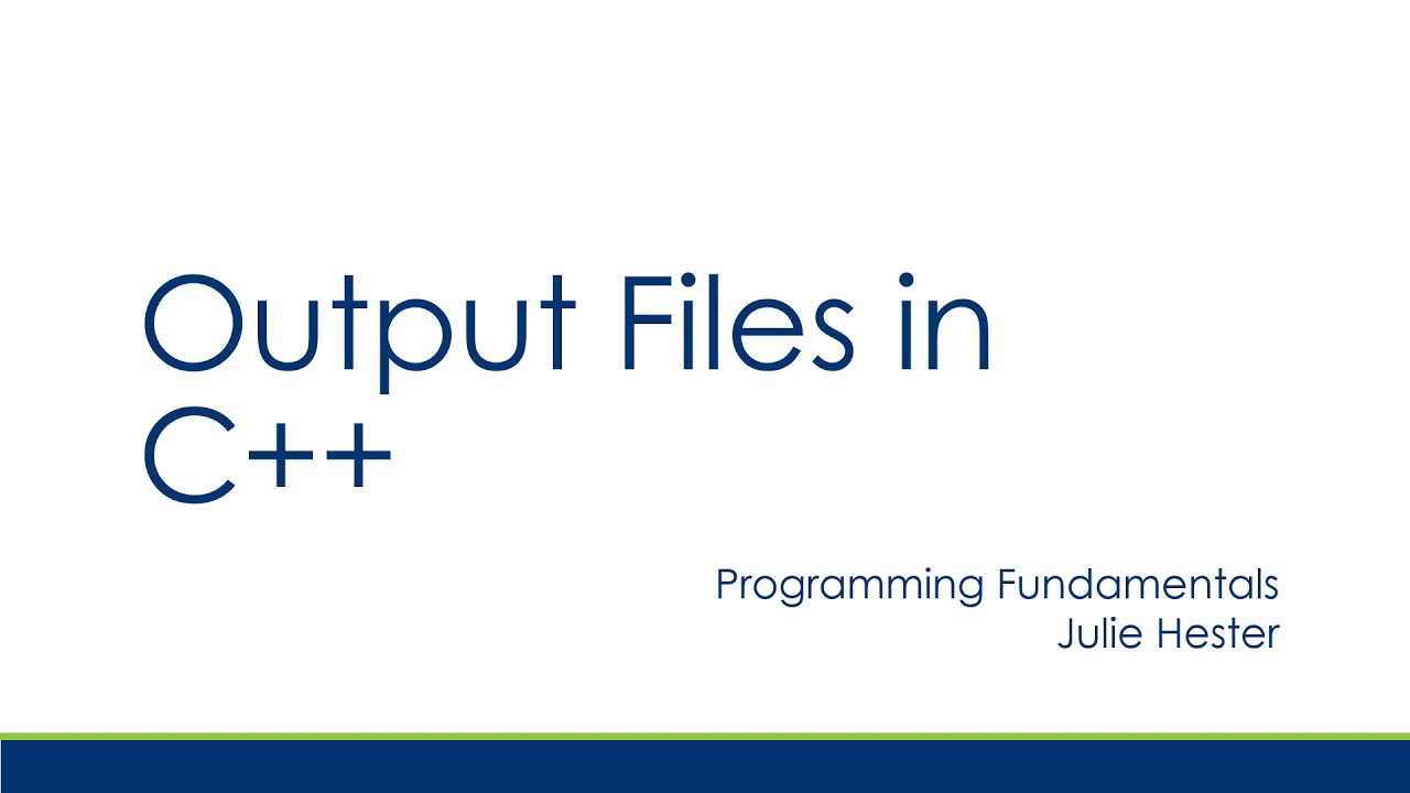 Writing Data to Output Files in C++ Tutorial - YouTube