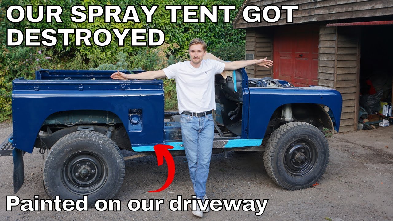 Spraying Our SOFT TOP Land Rover Defender 90 - YouTube