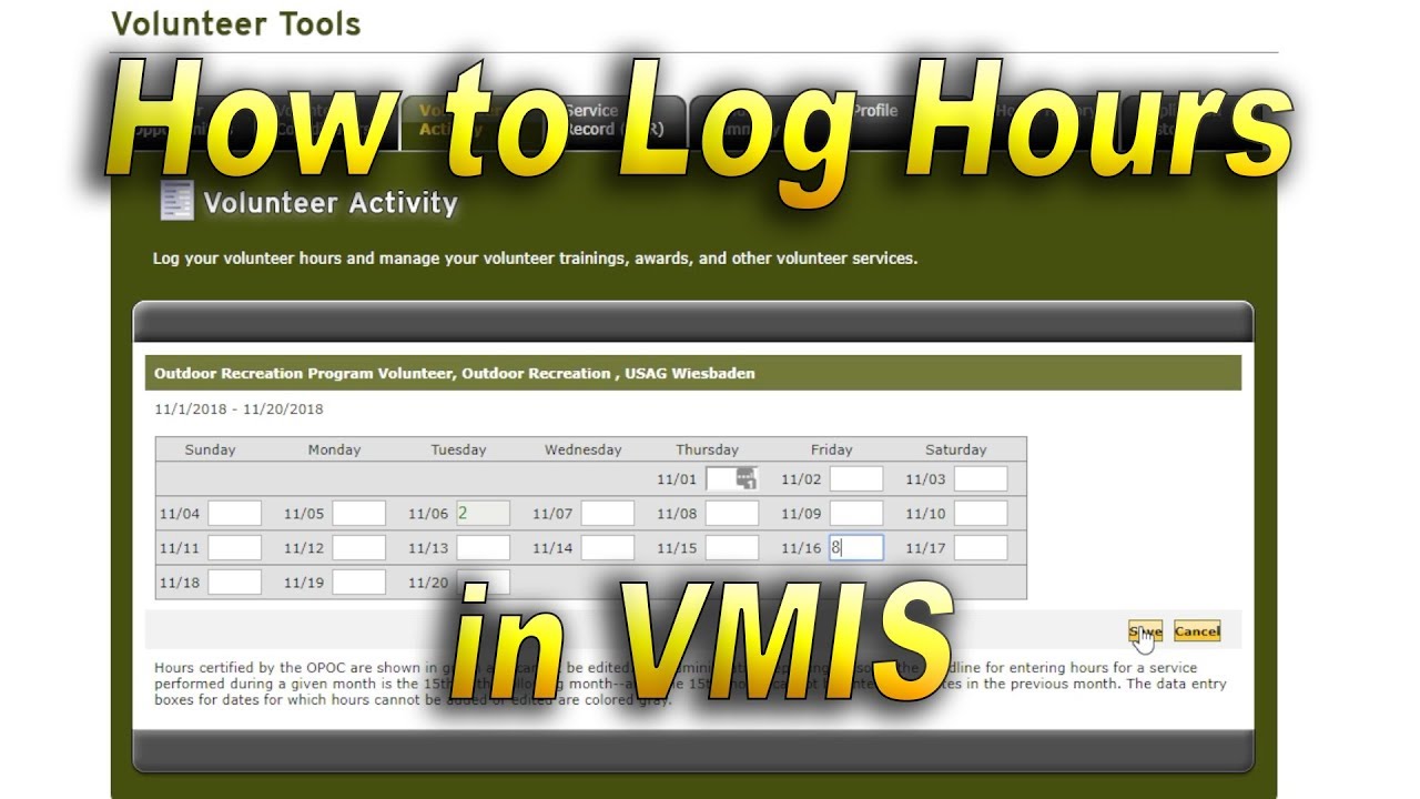 How To Log Hours in VMIS - YouTube