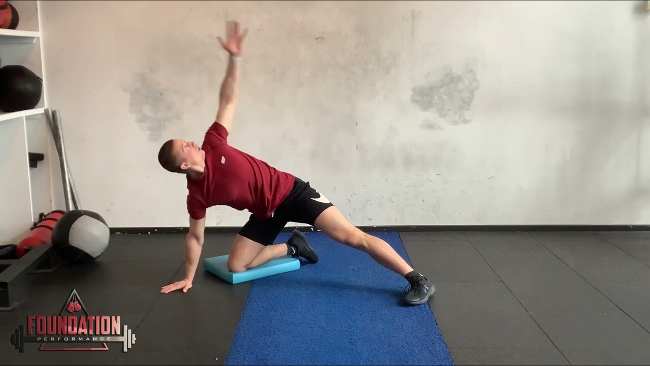 Abductor Stretch With Extension Rotation - YouTube