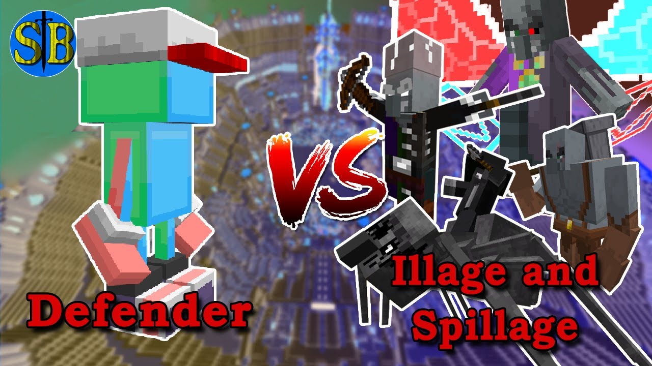 Defender(WIP) vs Illage and Spillage | Minecraft Mob Battle - YouTube