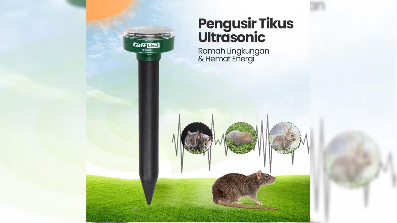TaffLED Pengusir Tikus Ultrasonic Solar Power untuk Kebun Taman HR-533 ...