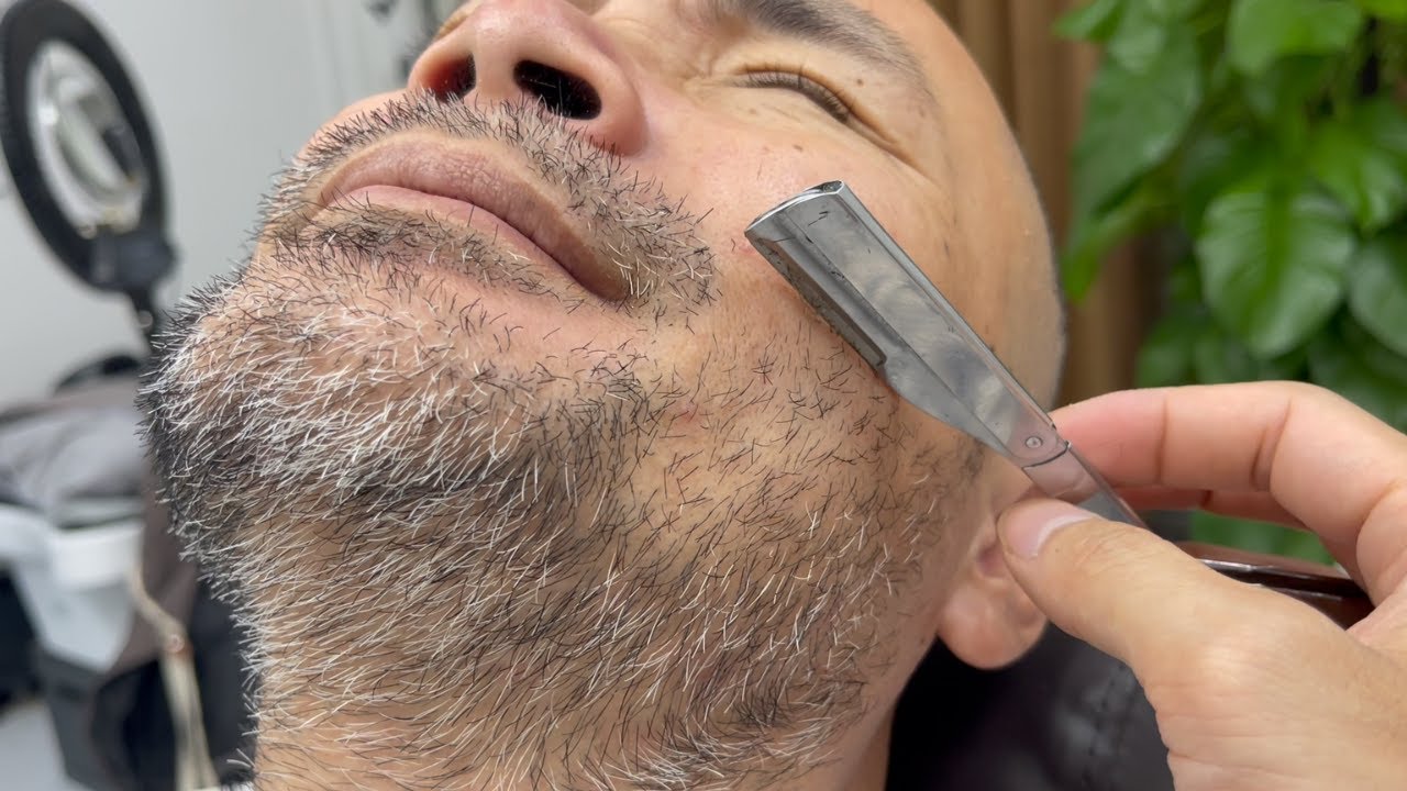 ASMR | FOR A GOOD SLEEP | SHAVING BEARDS AND DEAD SKIN FOR MAN 🧔 シェービング ...