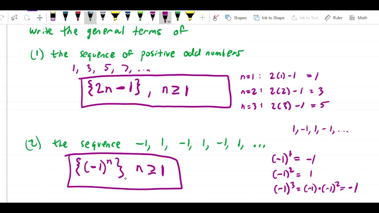 Sequences Finding general terms of sequences - YouTube