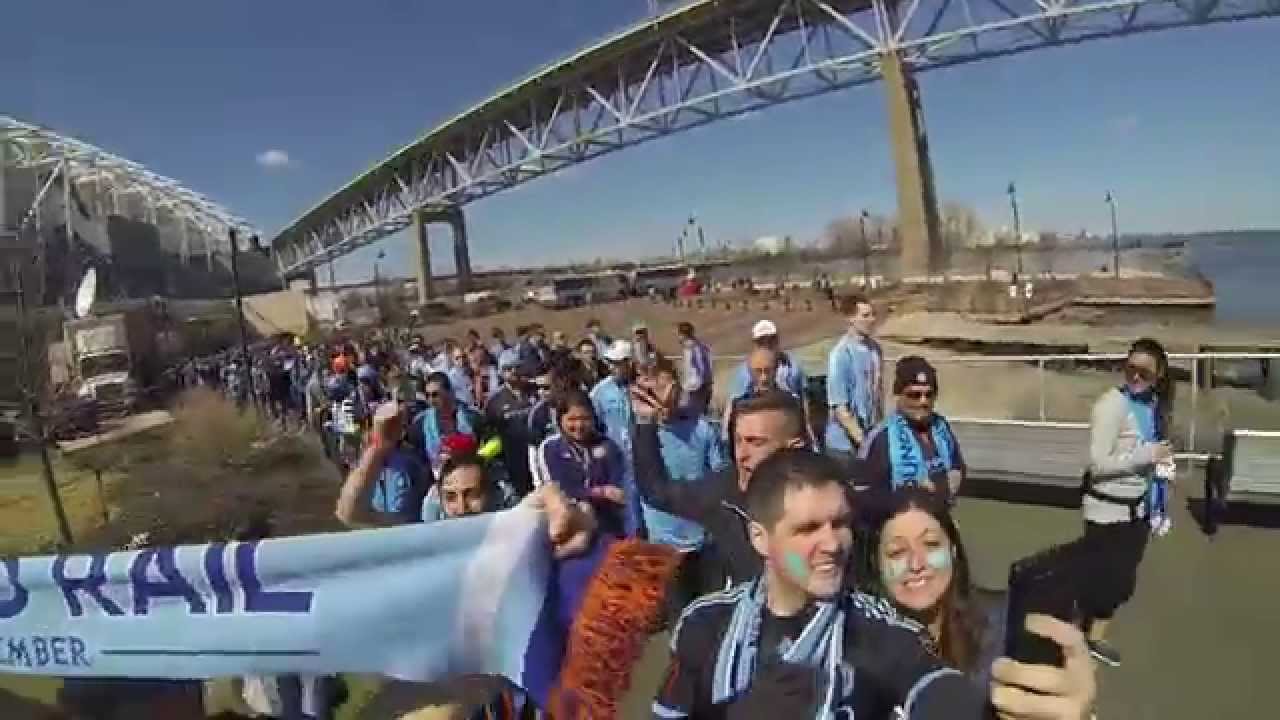 NYC FC SUPPORTERS MARCHING IN PPL PARK - YouTube