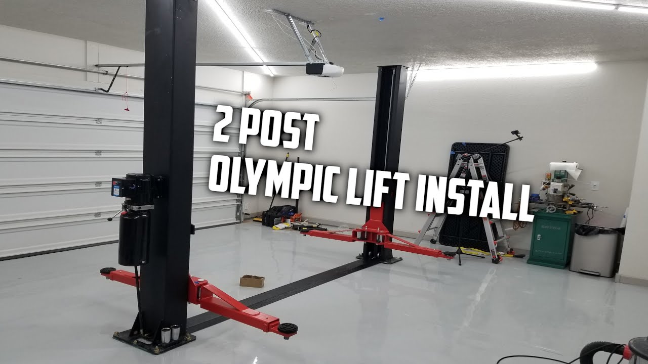 Installing a 10k lbs Olympic 2 Post Car Lift - 2PBP-10 - YouTube