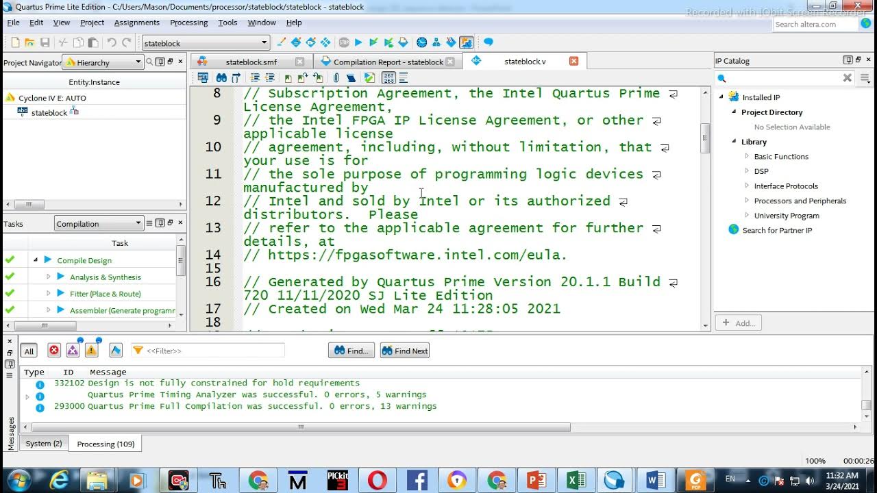 How to use Quartus Prime and draw a state diagram and convert it to Verilog path 2 - YouTube