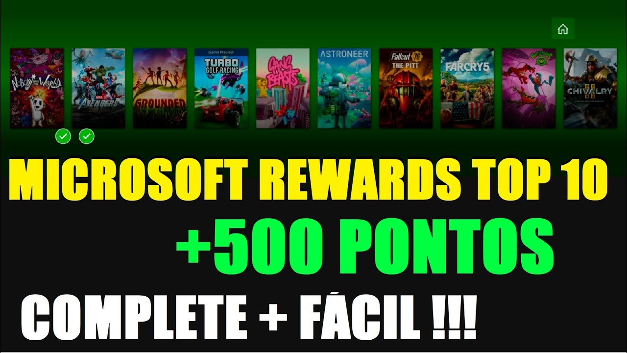 MICROSOFT REWARDS TOP 10 - GUIA COMPLETO COMENTADO JOGO A JOGO ! NOVO ...