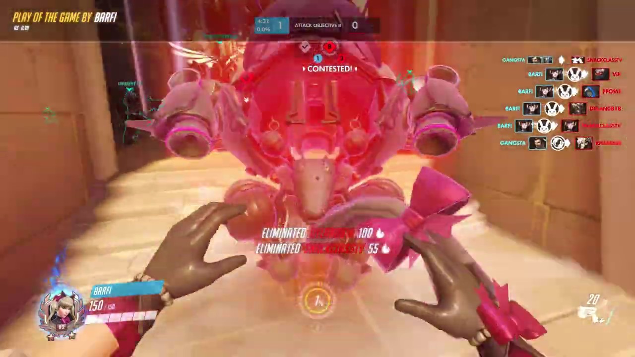 Dva bomb sweeping entire team [Overwatch] - YouTube