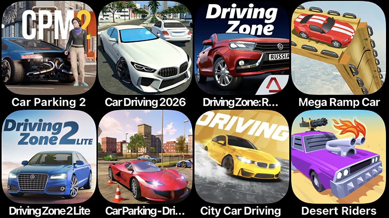 Car Parking 2, Car Driving 2026, Driving Zone, Mega Ramp Car, Driving ...