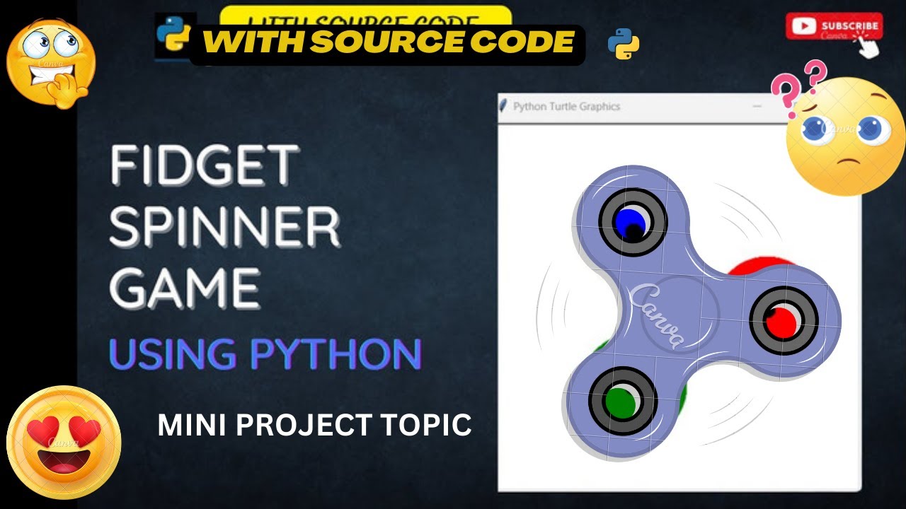 Fidget Spinner Game In Python Simple Source Code Source Code Python 7491
