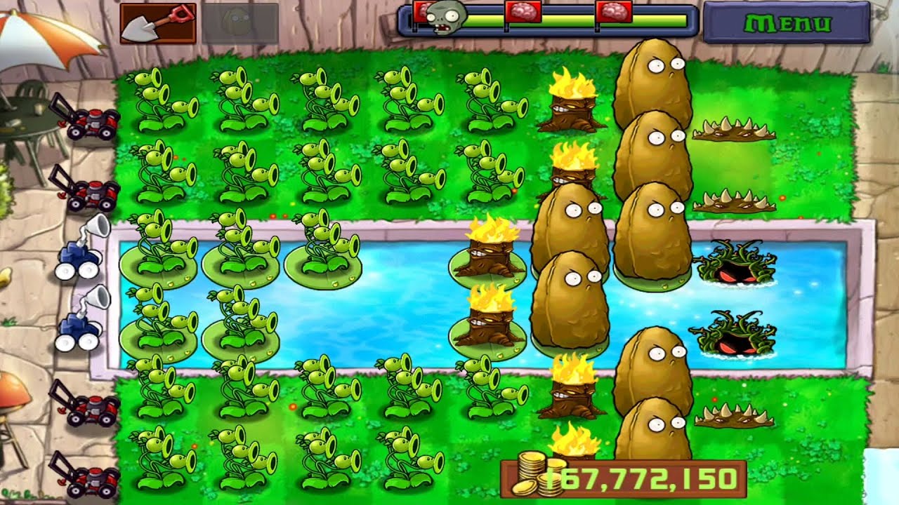 Plants vs Zombies Adventure Pool Level 10 full HD Gameplay video | pvz ...