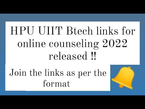 HPU B.tech Links to join online counselling on google meet 2022 ...