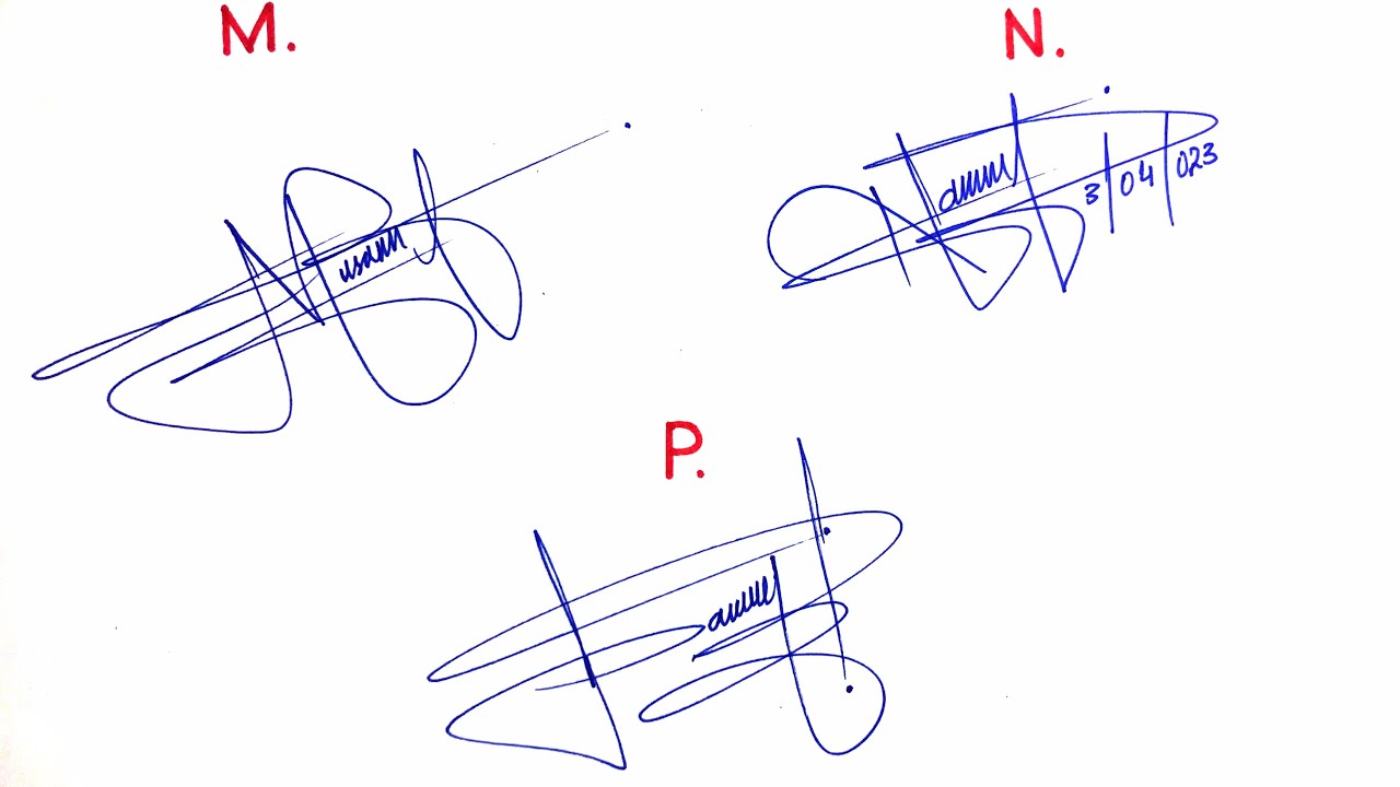 Letter M N P signature designs | learn how to signature your name ...