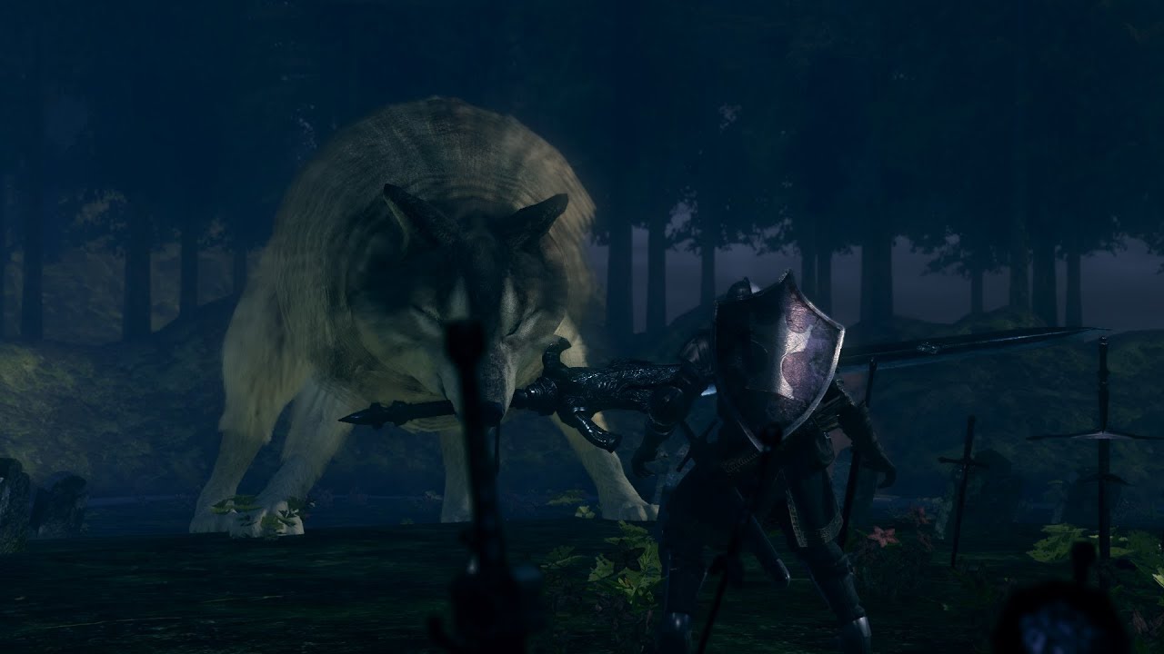 Dark Souls Remastered - Boss Fight: Great Grey Wolf Sif - YouTube