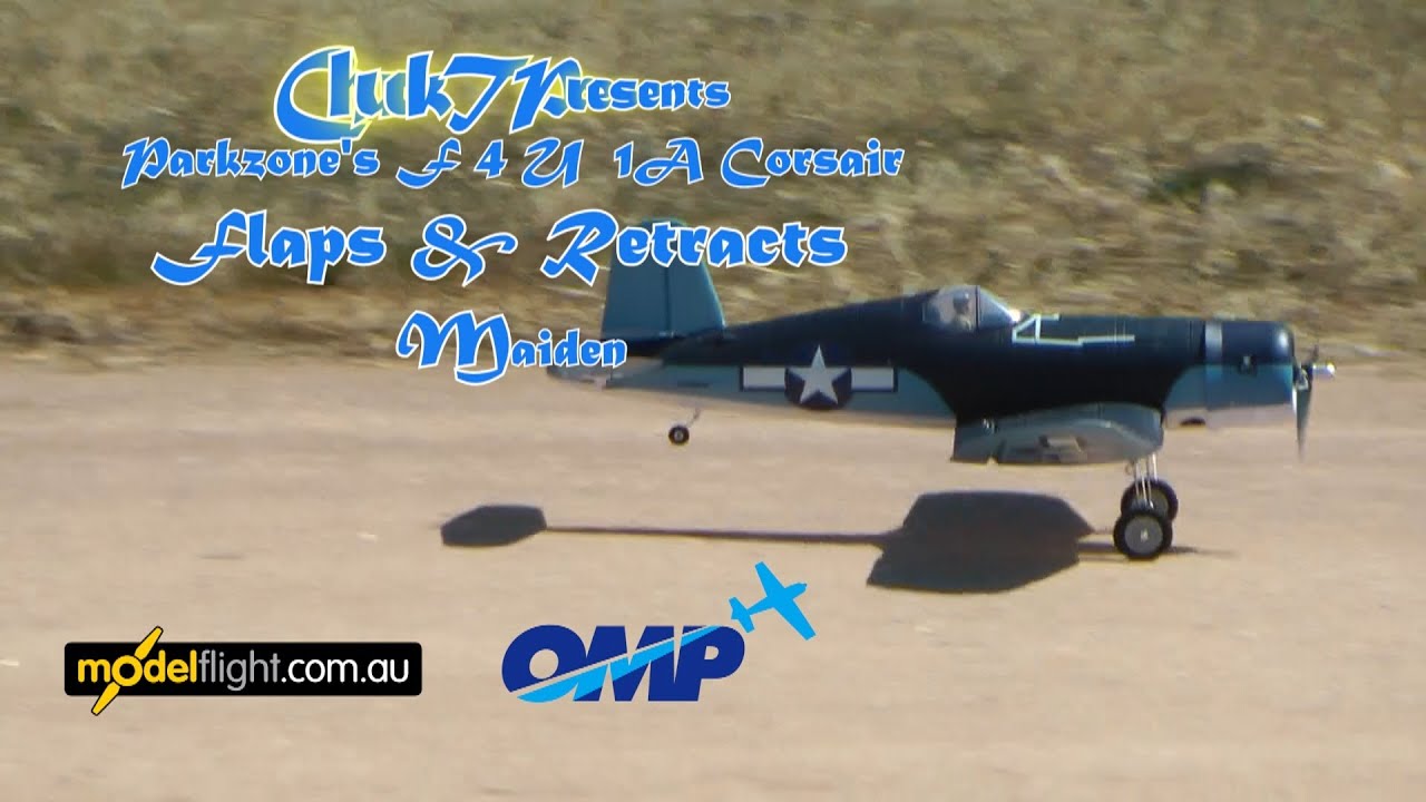 Parkzone's F4U 1A Corsair Retracts & Flaps Maiden - YouTube