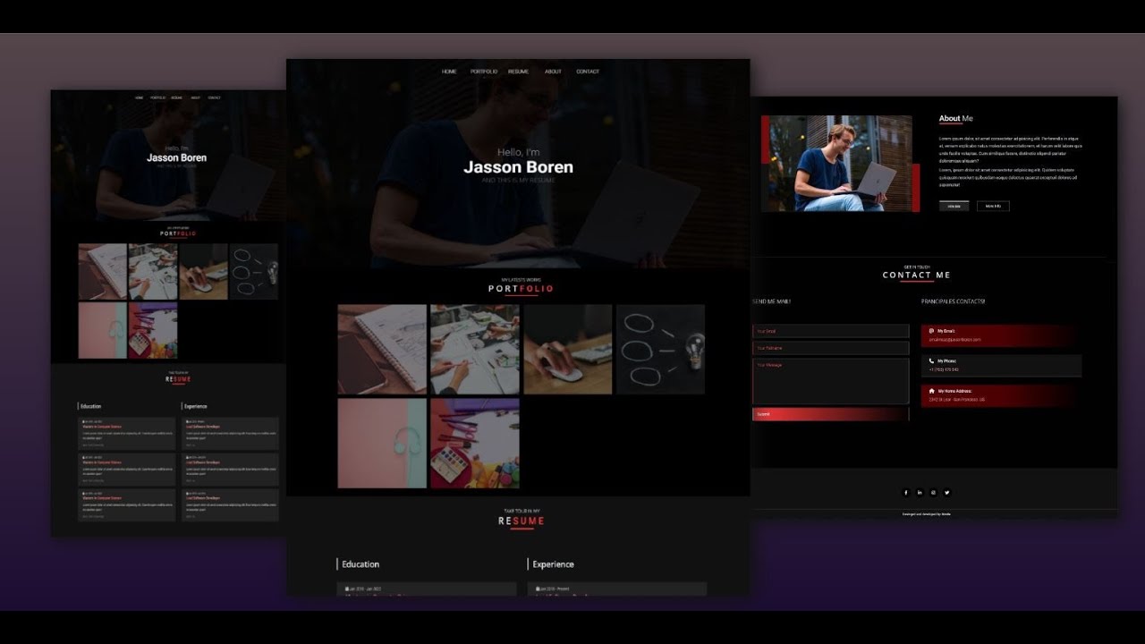Portfolio Lead Software Developer Website in HTML and CSS - YouTube