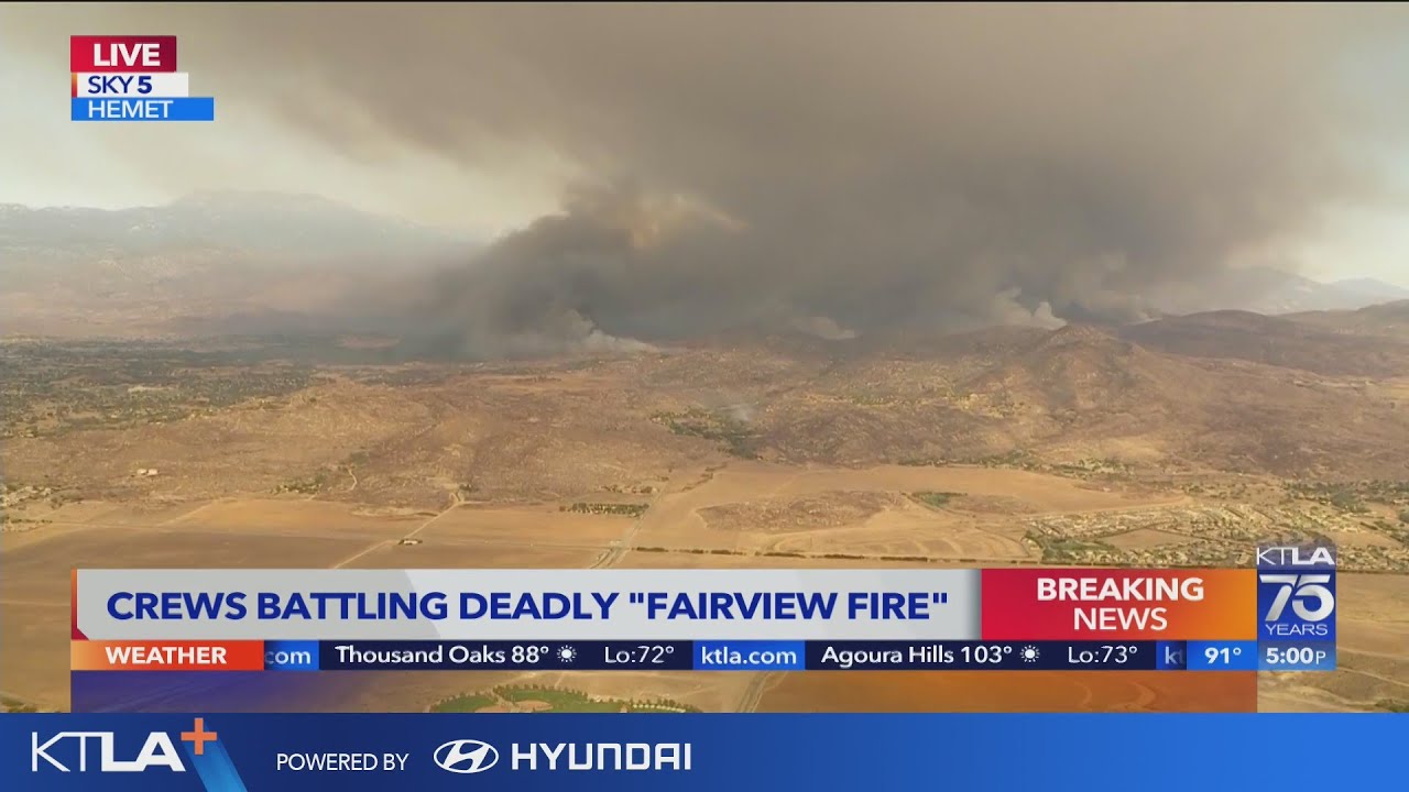 Deadly Fairview Fire in Hemet grows to 4,000 acres - YouTube