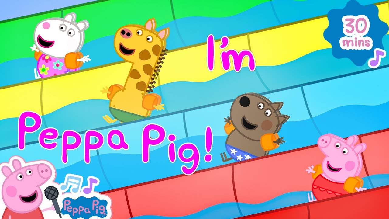 I'm Peppa Pig! Theme Song 🐷🎶 On The Water Slide 🌊 Kids Songs | Peppa ...