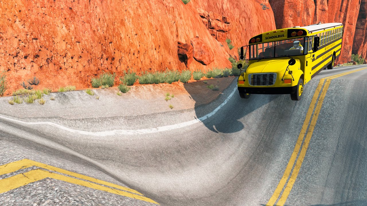 School Bus vs Massive Potholes - YouTube