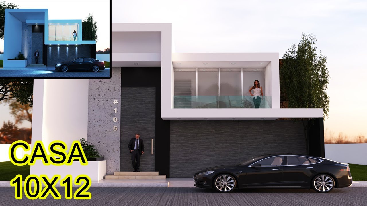 CASA 10X12 MODERN HOUSE/DESAIN RUMAH 10X12M - YouTube