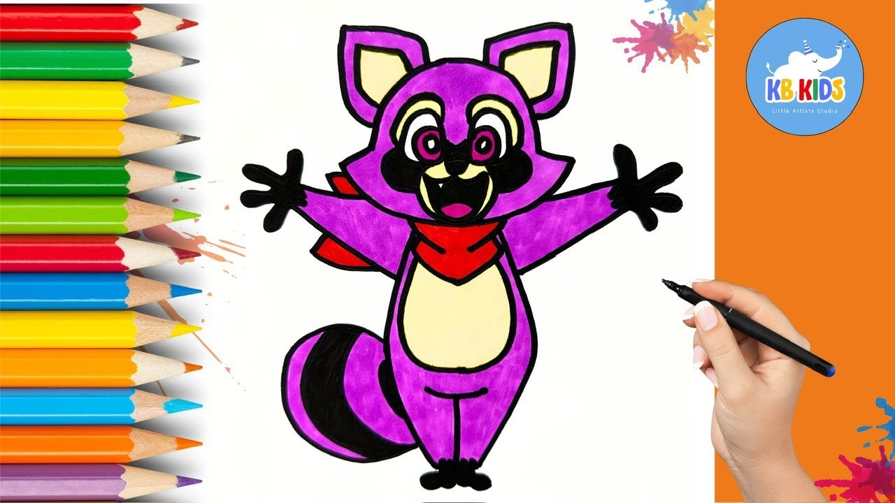 How to DRAW RAMBLEY RACCOON - Indigo Park - YouTube