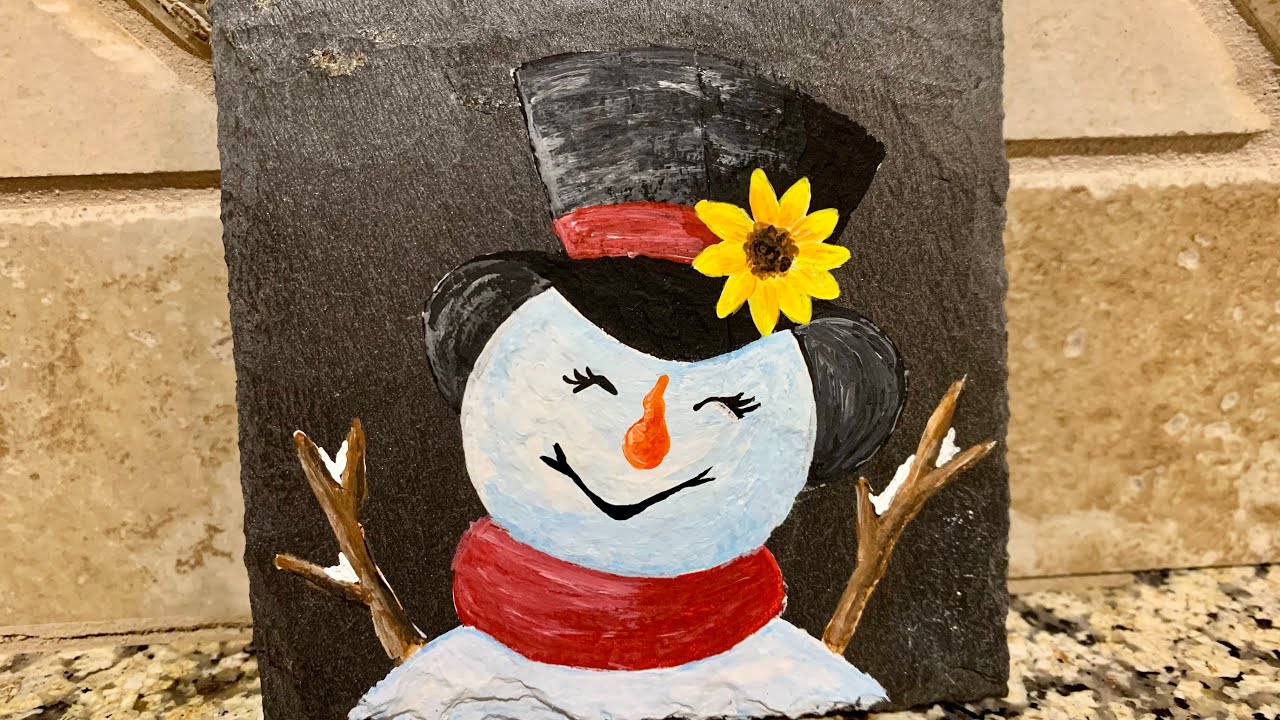 Easy Snowman Painting Tutorial/Acrylic Paint/Christmas Painting/ Learn ...