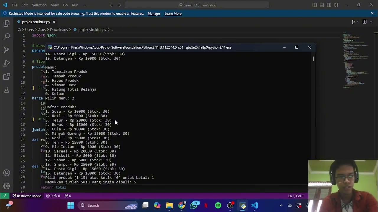 Final Project Tugas UAS Pemograman Terstruktur Aplikasi Minimarket - YouTube