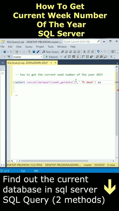 Write a query Get the current week number sql server database - YouTube