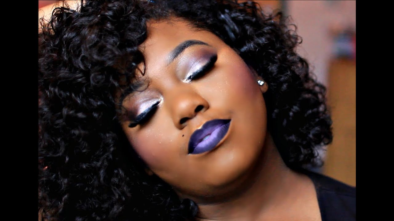 Smoked Deep Purple Eyes + Purple Ombre Lips- Talk Through Makeup ...