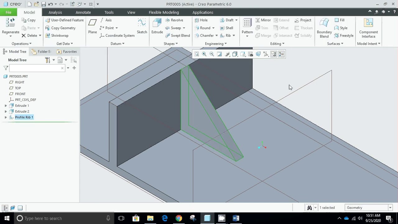 Week7b CREO 6 0 Profile ribs - YouTube