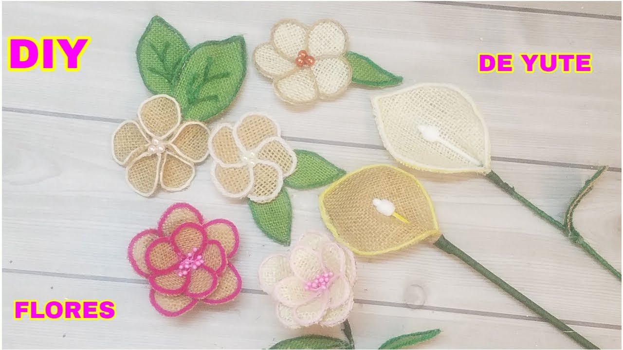 COMO HACER FLORES DE YUTE FÁCILES - 4 Jute Flowers - Handmade Home ...