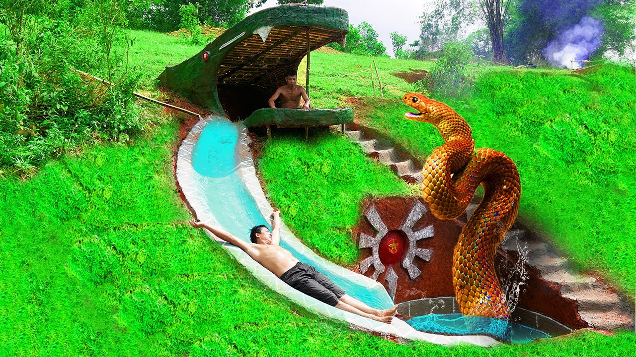 Primitive Survival Skills 4K Video - Dig To Build Swimming pool And ...