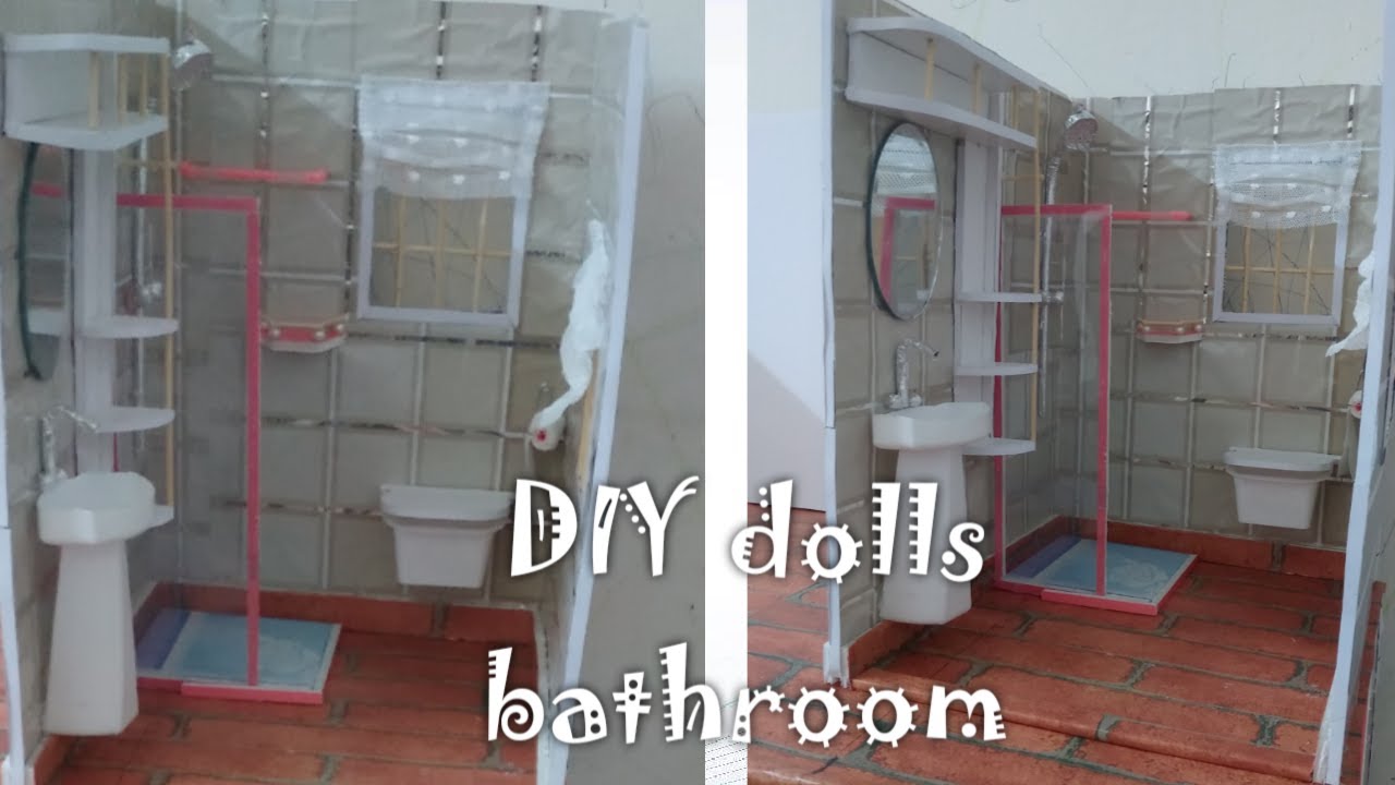 diy miniature bathroom/barbie doll's bathroom set #arismatoys - YouTube